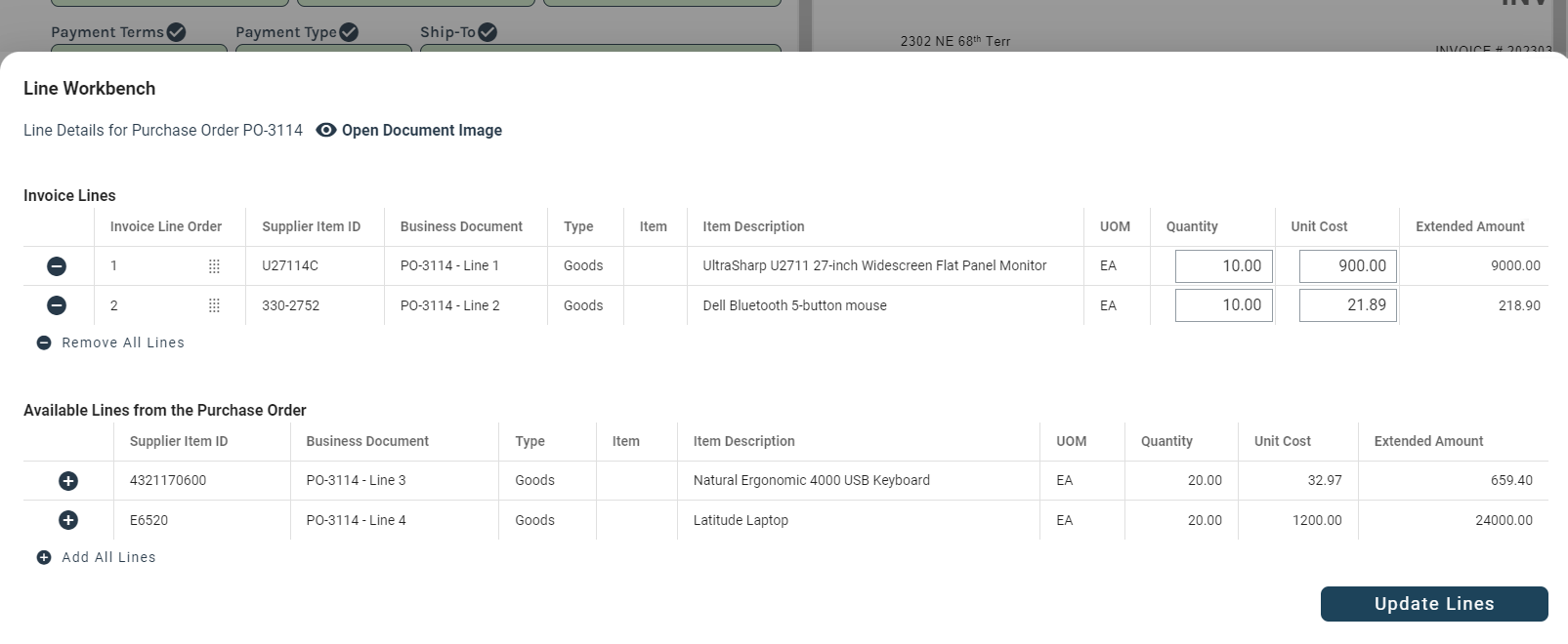 Adding PO Line Details with Line Workbench – Ascend Help Center