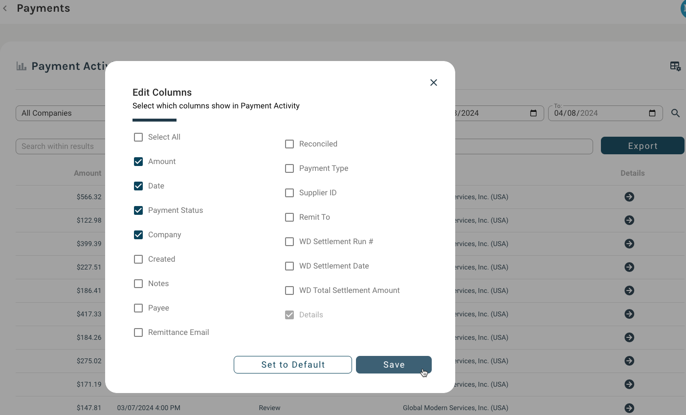 Payment Activity – Ascend Help Center